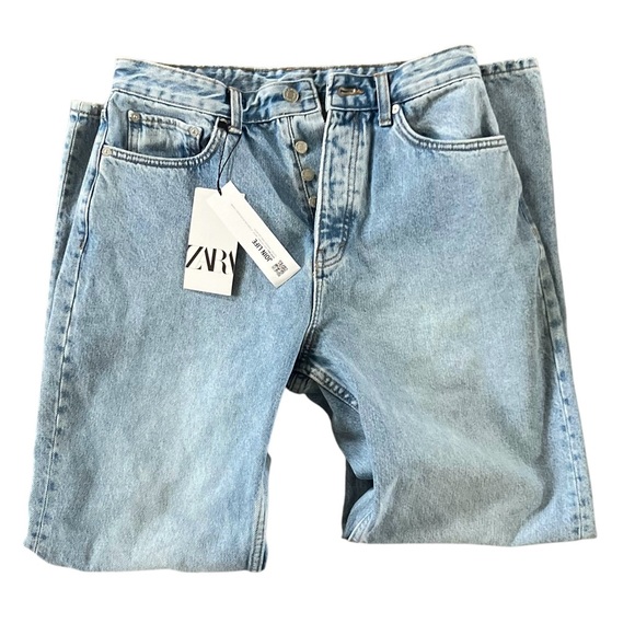 Zara | Jeans | Zara Light Blue Denim Wide Leg Jeans | Poshmark